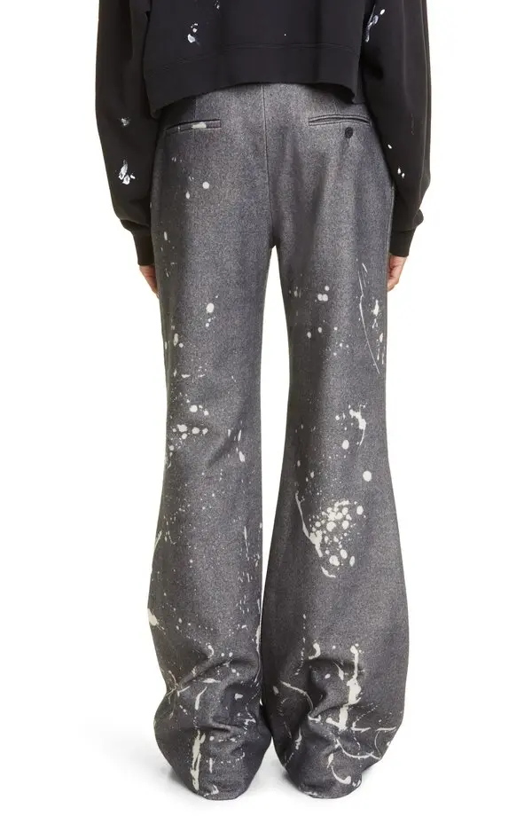 R13 Bleach Splatter Relaxed Virgin Wool Trousers In Paint Splatter